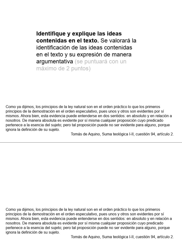 Ejemplos Textos Tomás de Aquino PEvAU | PDF | Tomás de Aquino | Esencia