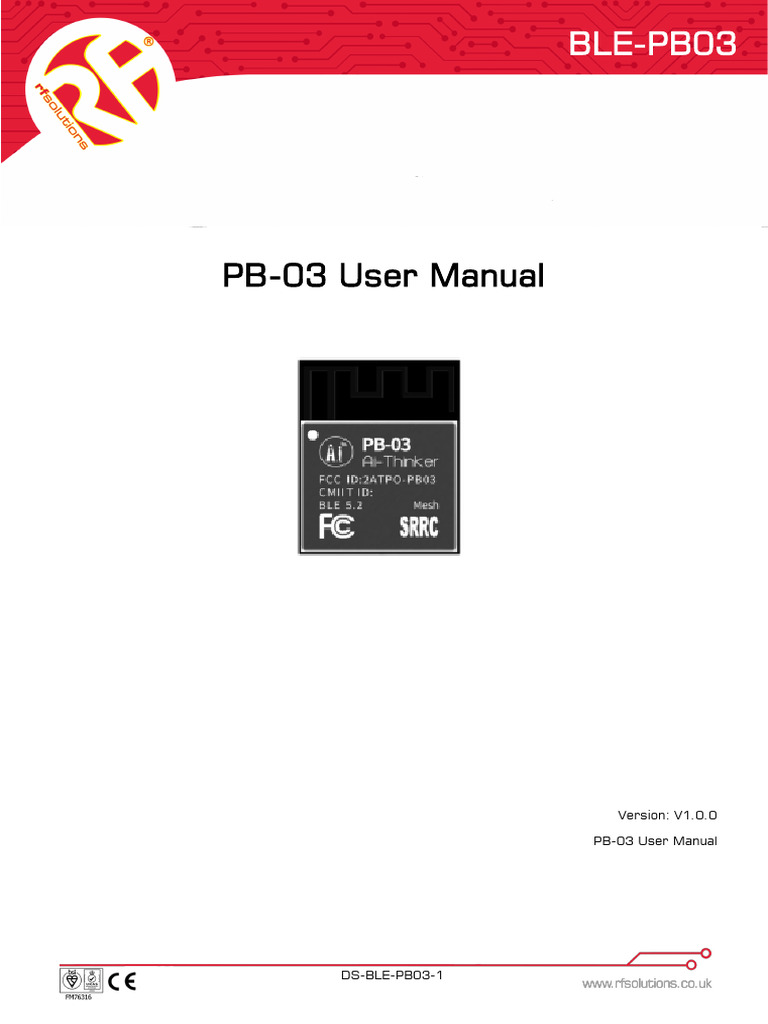 625014d765765825DS BLE PB03 1 | PDF | Power Supply | Antenna (Radio)