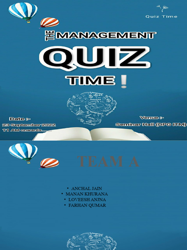 Management Quiz | PDF