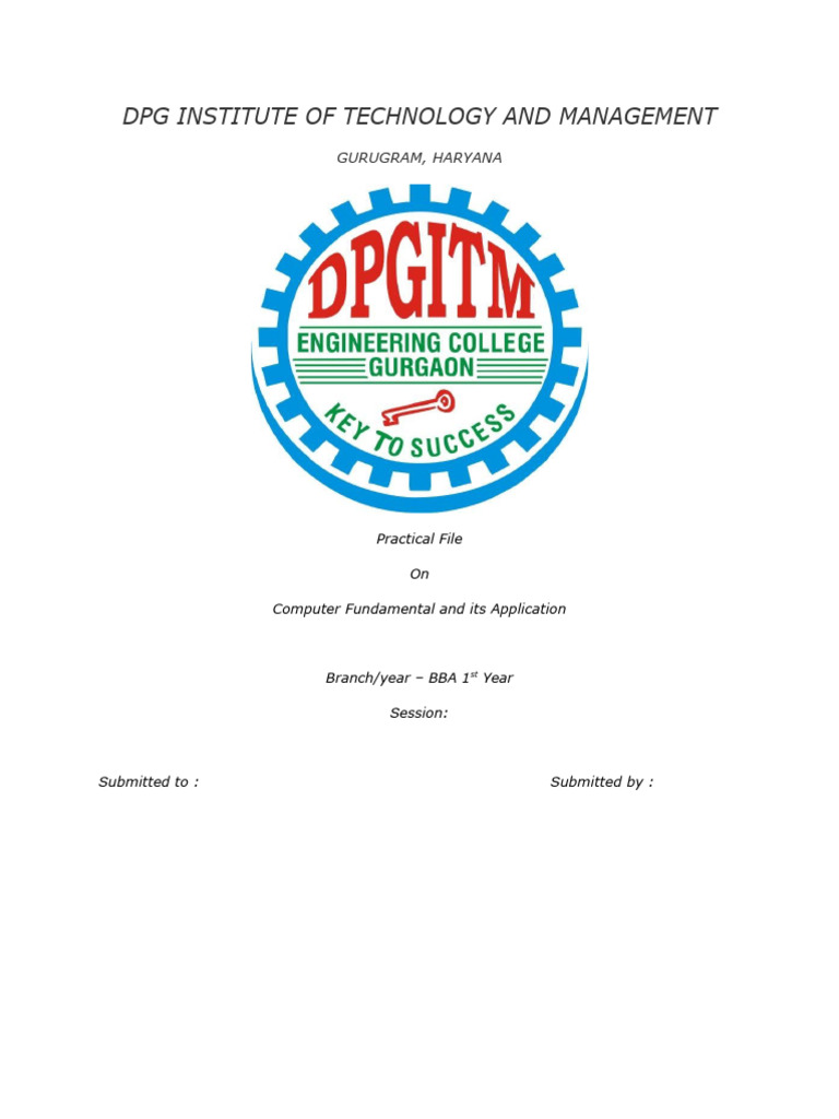 DPG Institute of Technology and Management | PDF