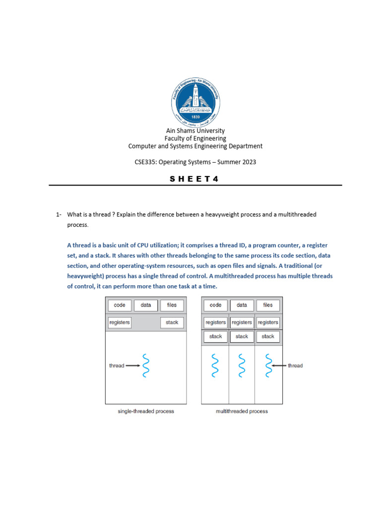 Tutorial 4 Solution Os Pdf Thread Computing Process Computing 7548
