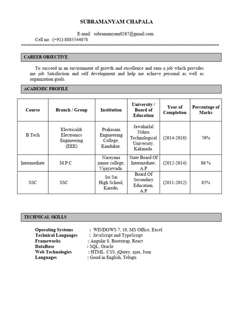 Subramanyam CV | Download Free PDF | Software Engineering | Computing