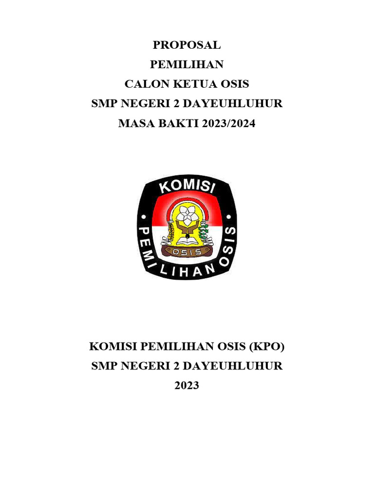 Proposal Pemilihan Ketua OSIS SMP 2023 | PDF