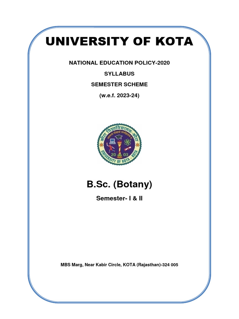 1122 - B.sc. Botany Semester-I, II | PDF | Microorganism | Fungus