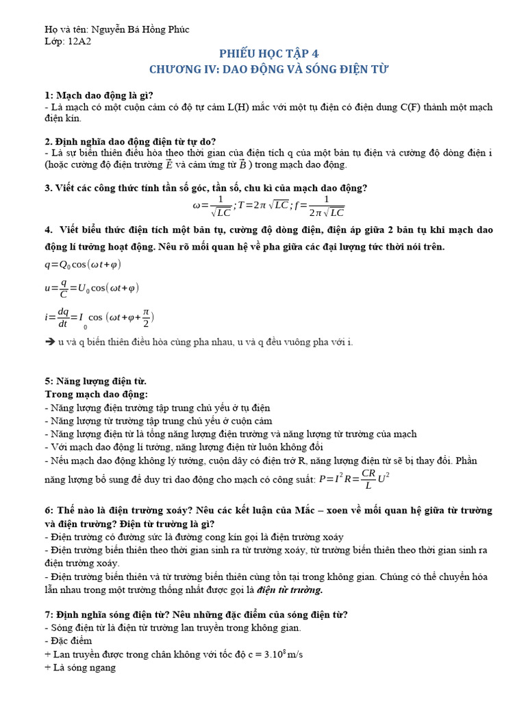 PHT Chuong 4 - Hs | PDF