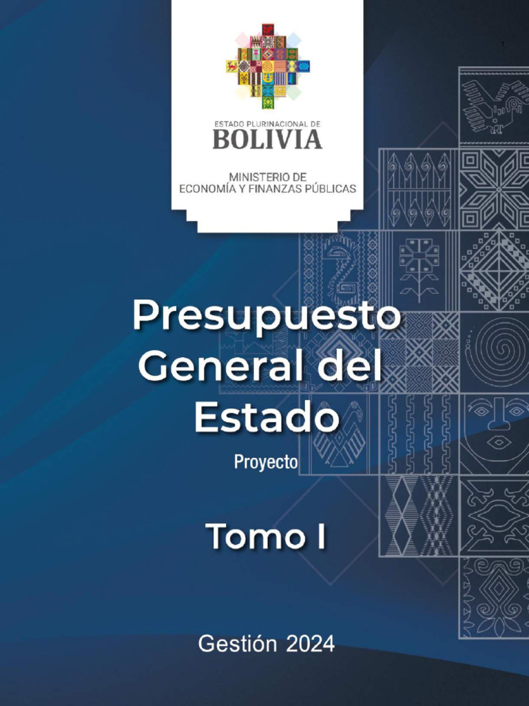 Tomo I Proyecto Pge 2024 | PDF | Presupuesto | Deuda gubernamental
