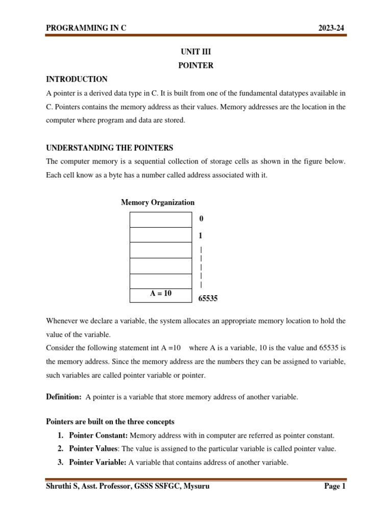 Unit Iii Programming In C Download Free Pdf Pointer Computer Programming Parameter