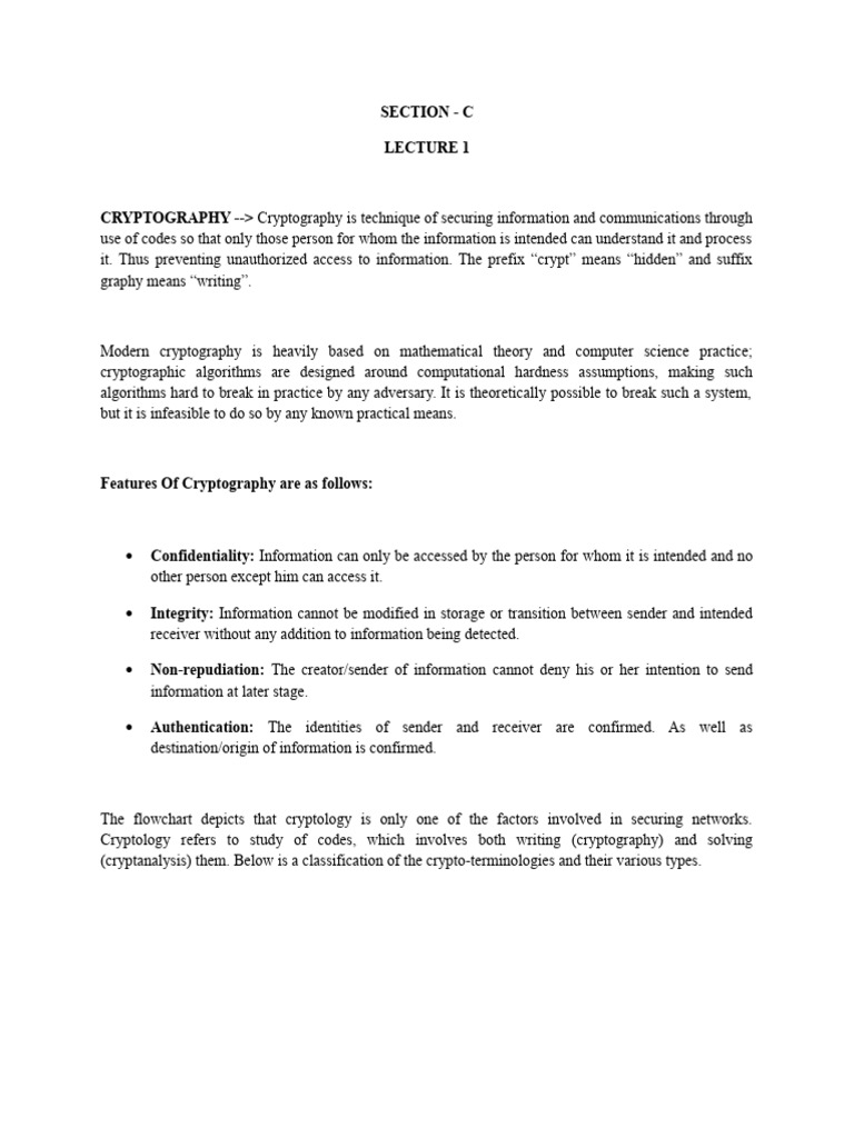 Section C Lecture 1 | PDF | Cryptography | Public Key Cryptography