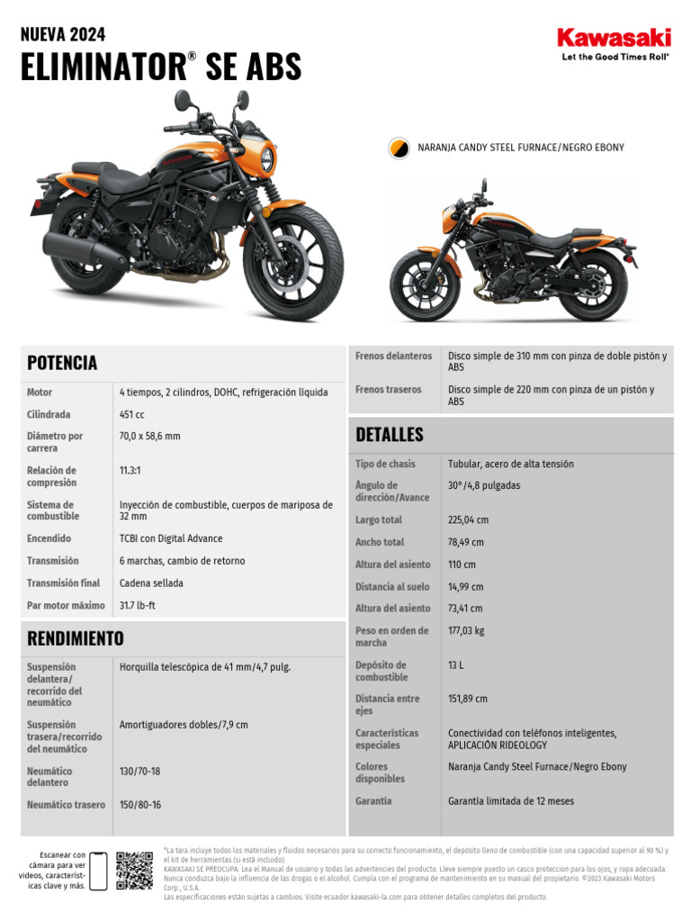 2024 Eliminator Se Abs Es La Spec Sheet Pdf Neumático Transporte