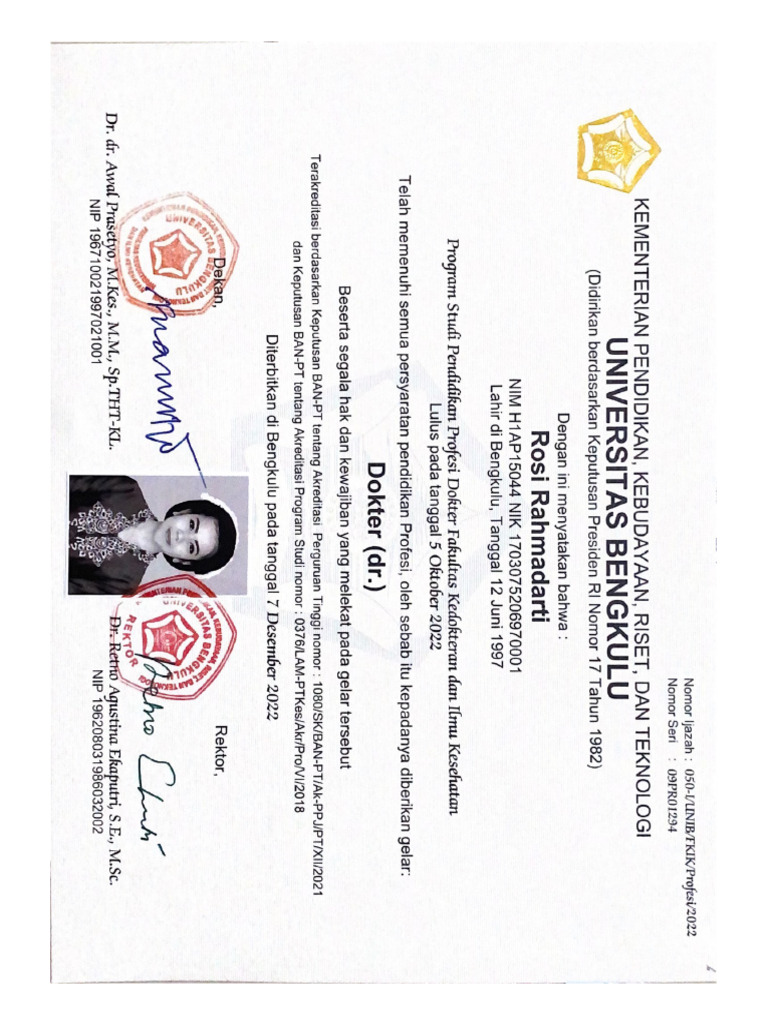 Ijazah Dokter Rosi | PDF