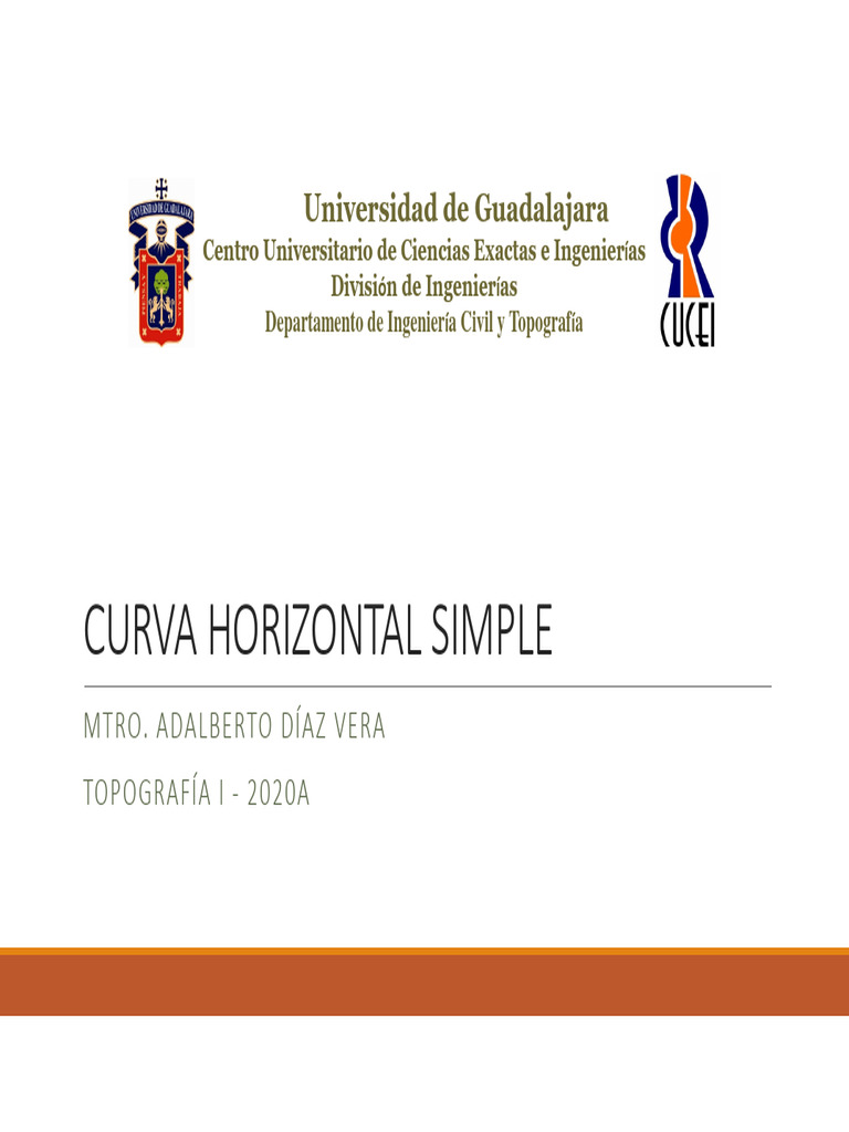CURVA HORIZONTAL SIMPLE Formulario | PDF | Triángulo | Pi