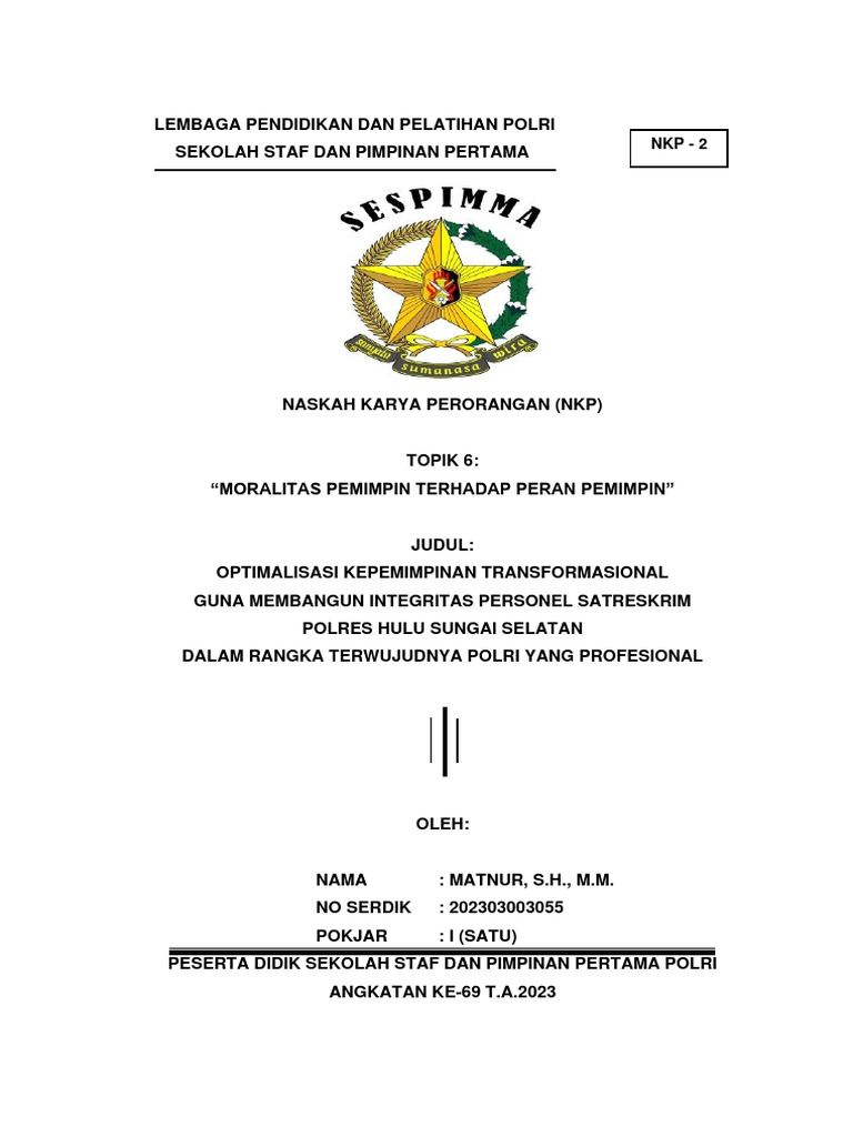 Kepemimpinan Transformasional Polri | PDF | Komputer