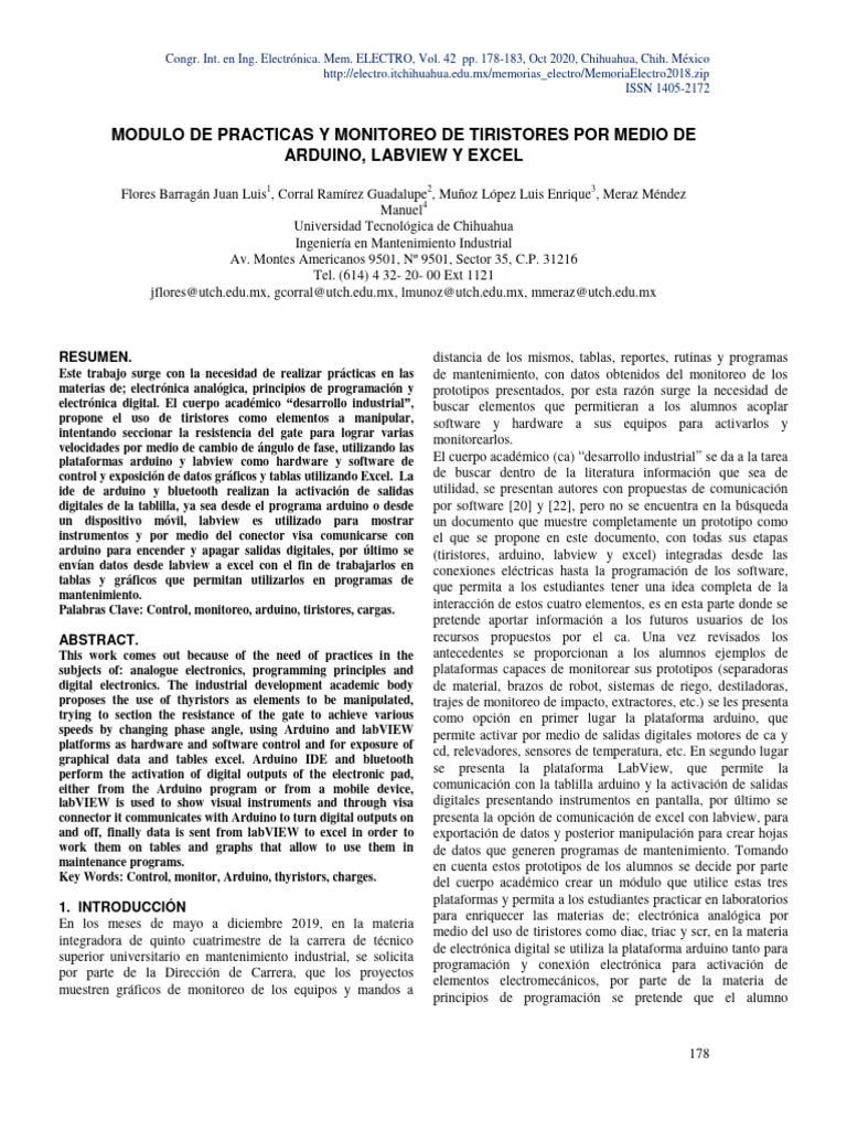 12.8 (2018) Publicacion Articulo Modulo de Practicas | PDF | Corriente eléctrica | Diodo