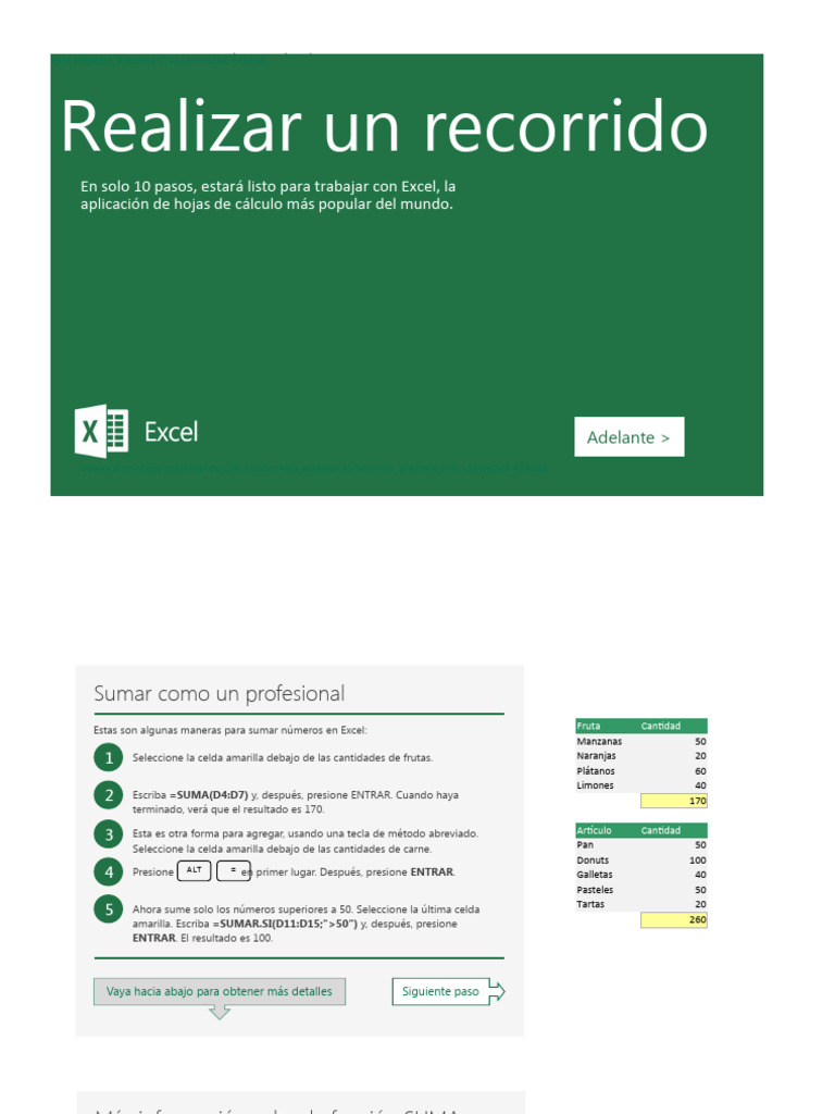 Le Damos La Bienvenida A Excel1 | PDF | Hoja de cálculo | Microsoft Excel