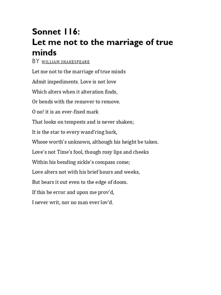 Sonnet 116 | PDF | Poetry