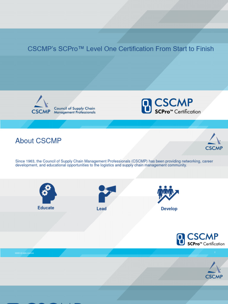 All About CSCMP SCPro Level 1 | PDF | Supply Chain | Supply Chain Management