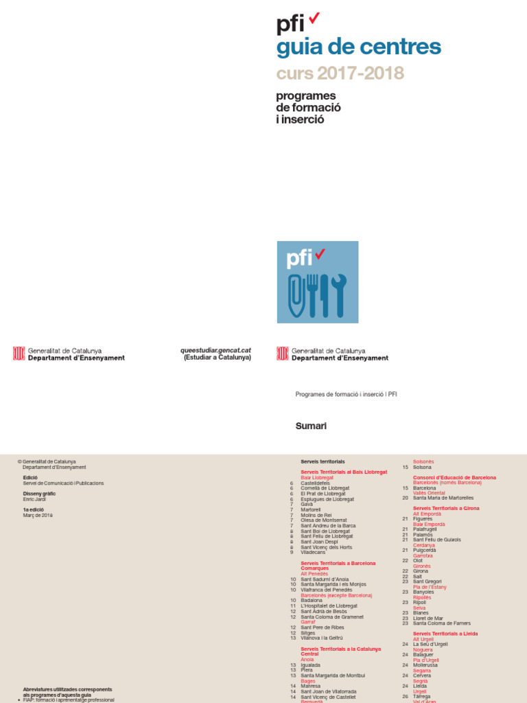 Guia Pfi Centres | PDF