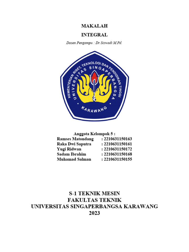 Tugas Makalah Kelompok 5 Integral | PDF