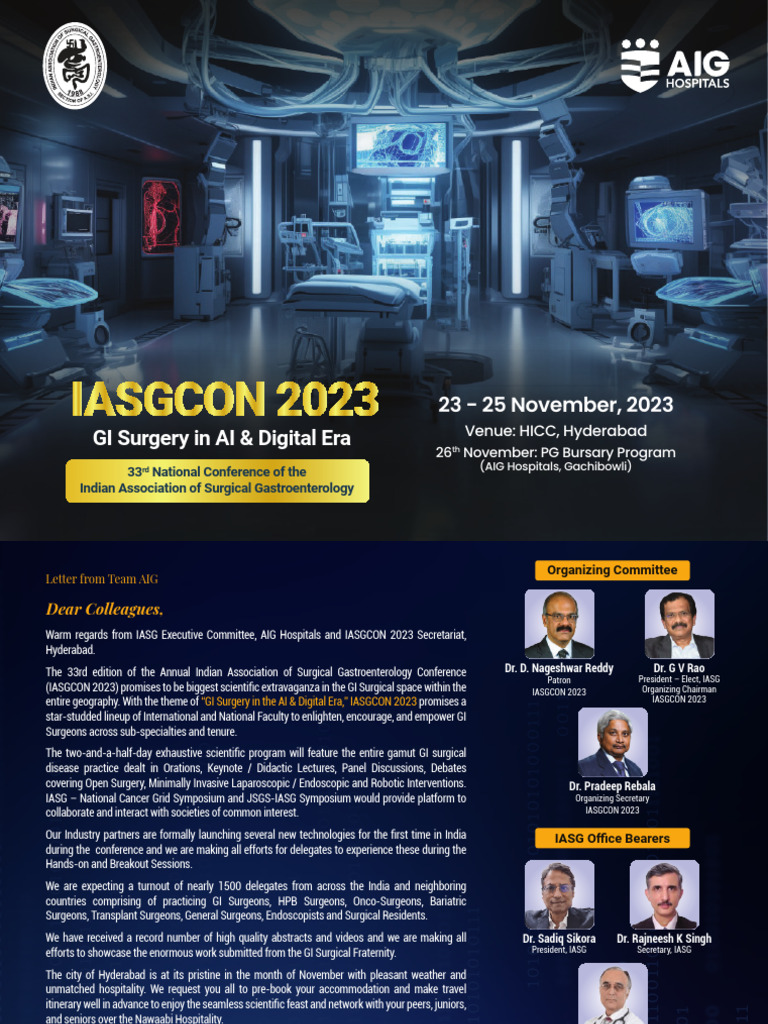 IASGCON-2023-Final-Program Hyderabad Conference | Download Free PDF | Surgery | Pancreatic Cancer