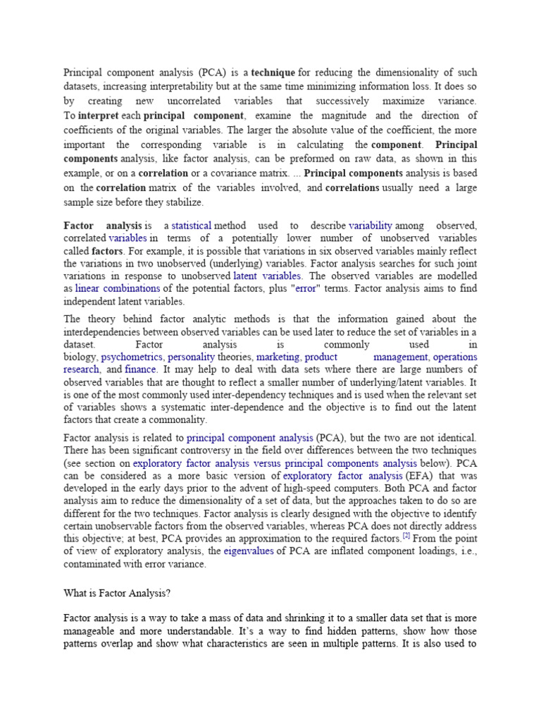 Principal Component Analysis | PDF | Factor Analysis | Principal ...