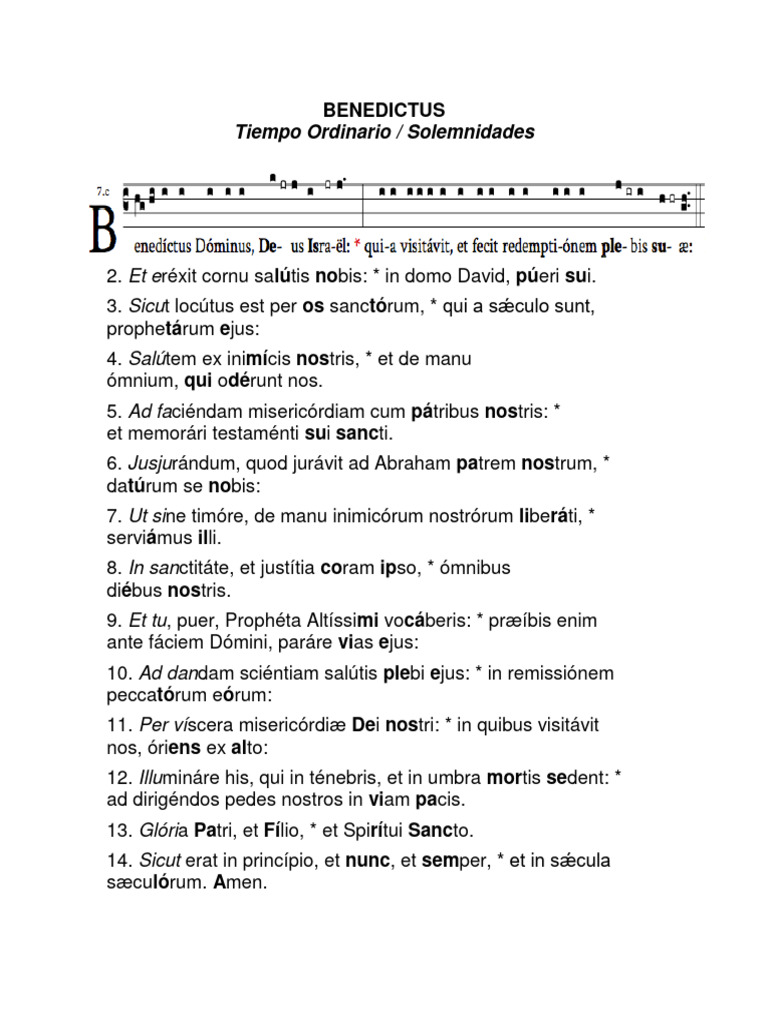Benedictus y Magnificat en Latín | PDF | Religión y espiritualidad