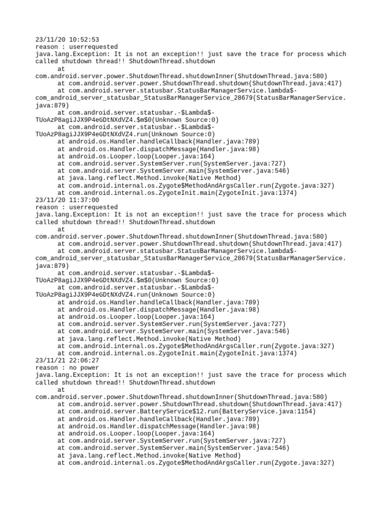 Power Off Reset Reason Backup | PDF | Java (Programming Language) | Technology Development