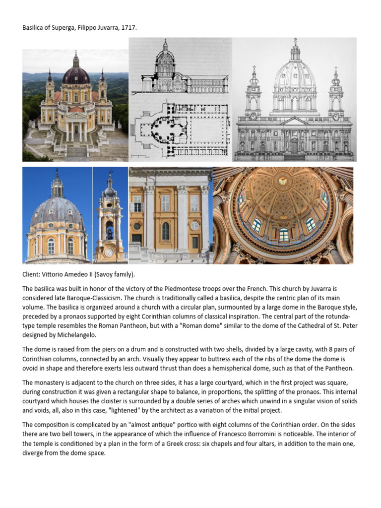 Basilica of Superga: Baroque Architecture | PDF | Religion & Spirituality
