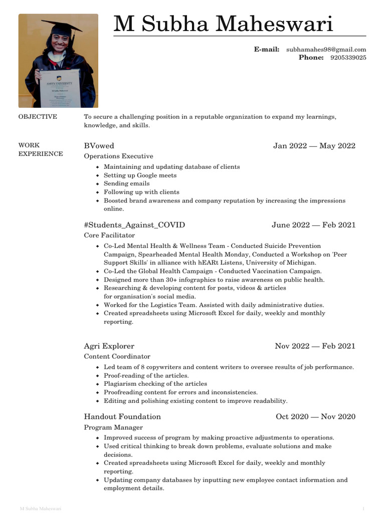Sample CV | PDF | Thesis | Social Media