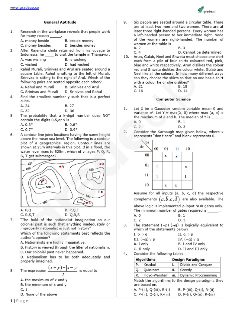 CS 2017 - Set 1-Watermark - pdf-42 | PDF | Integer (Computer Science) | Transmission Control ...
