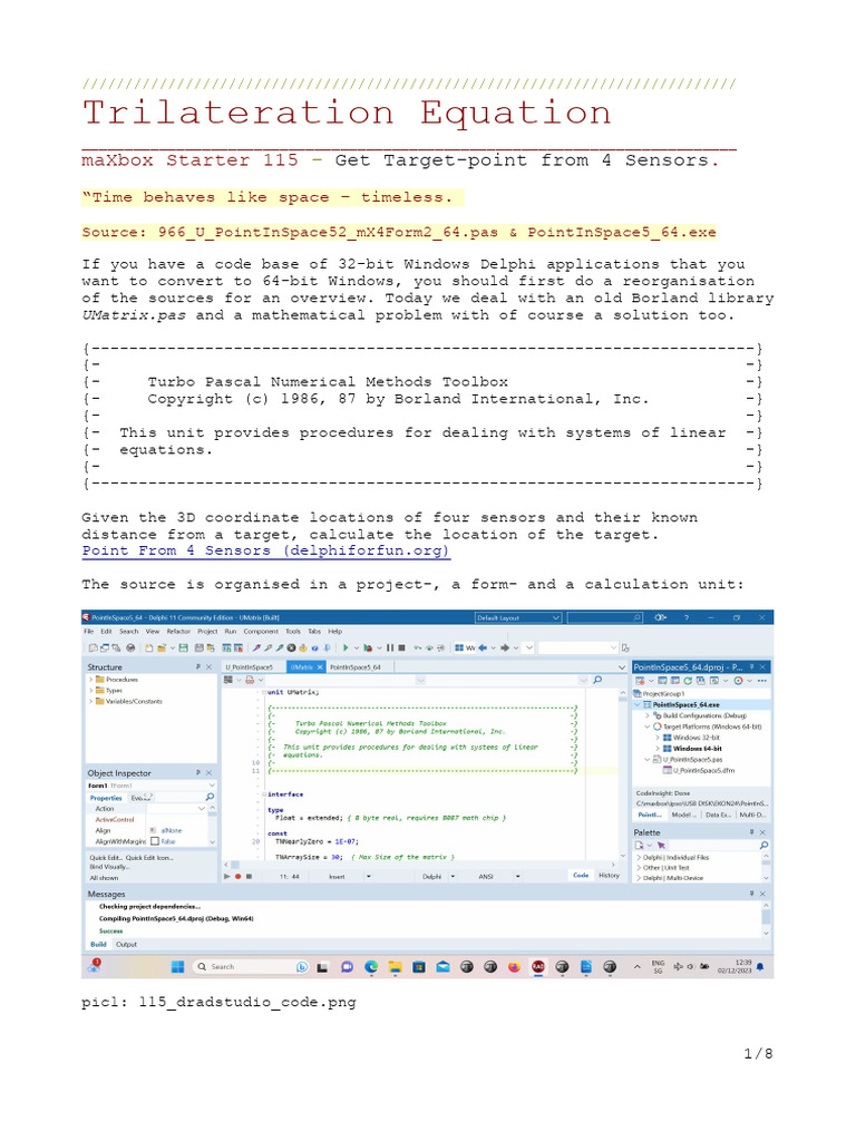 Maxbox Starter115 Trilateration 64bit | PDF | Equations | System Of ...