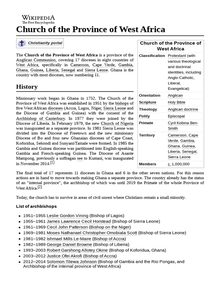 Church of The Province of West Africa | PDF | Religious Organizations ...