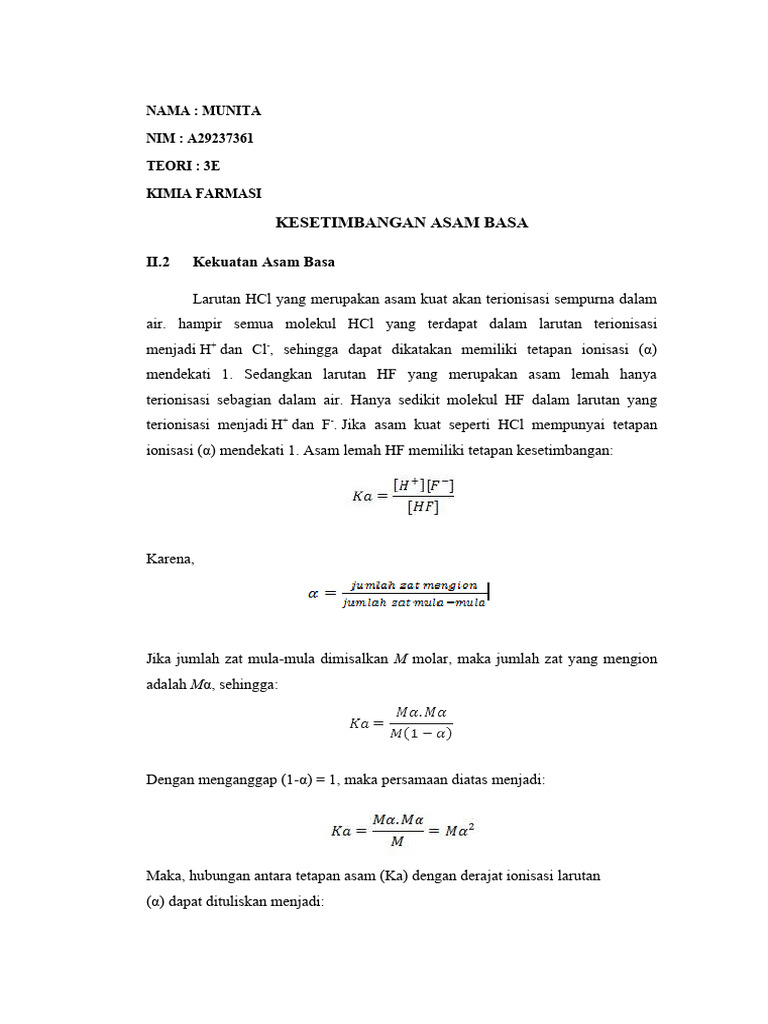 Kesetimbangan Asam Basa | PDF
