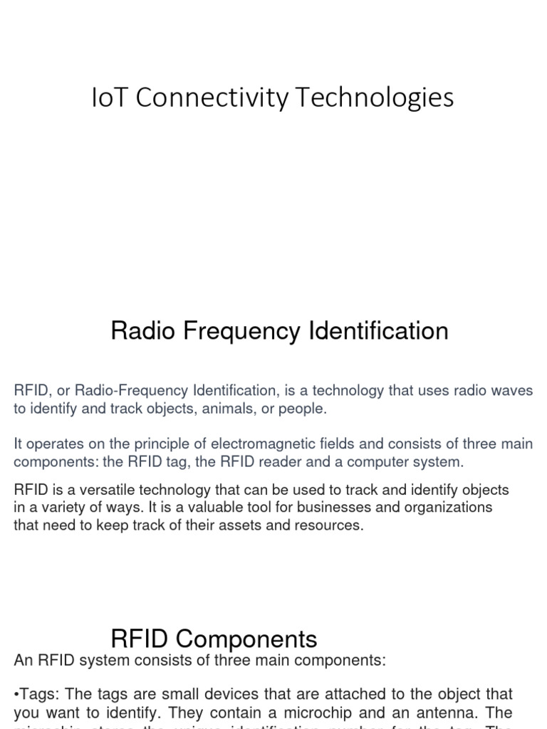 Lecture 3 IoT Connectivity Technologies RFID NFC | PDF | Radio ...