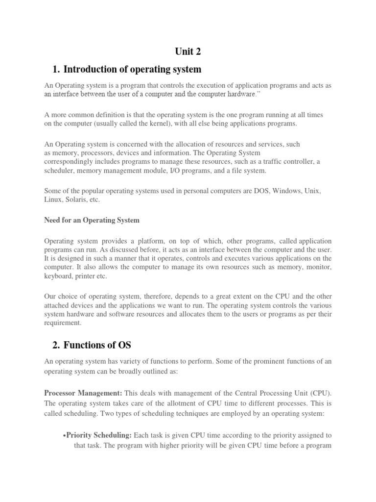 Operating System Unit 2 | PDF | Operating System | Computer File Operating System Unit 2 | PDF | Operating System | Computer File