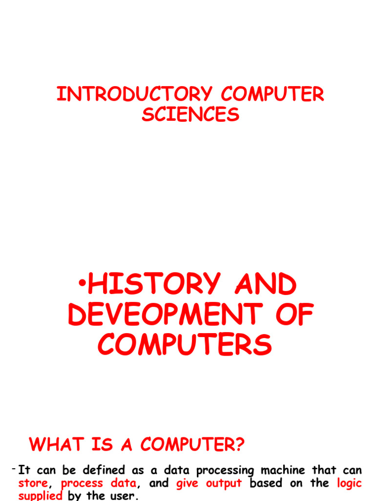 Historical Development of Computers FSC 113 | PDF | Office Equipment ...