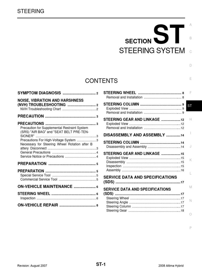 Steering System: Section | PDF | Airbag | Steering