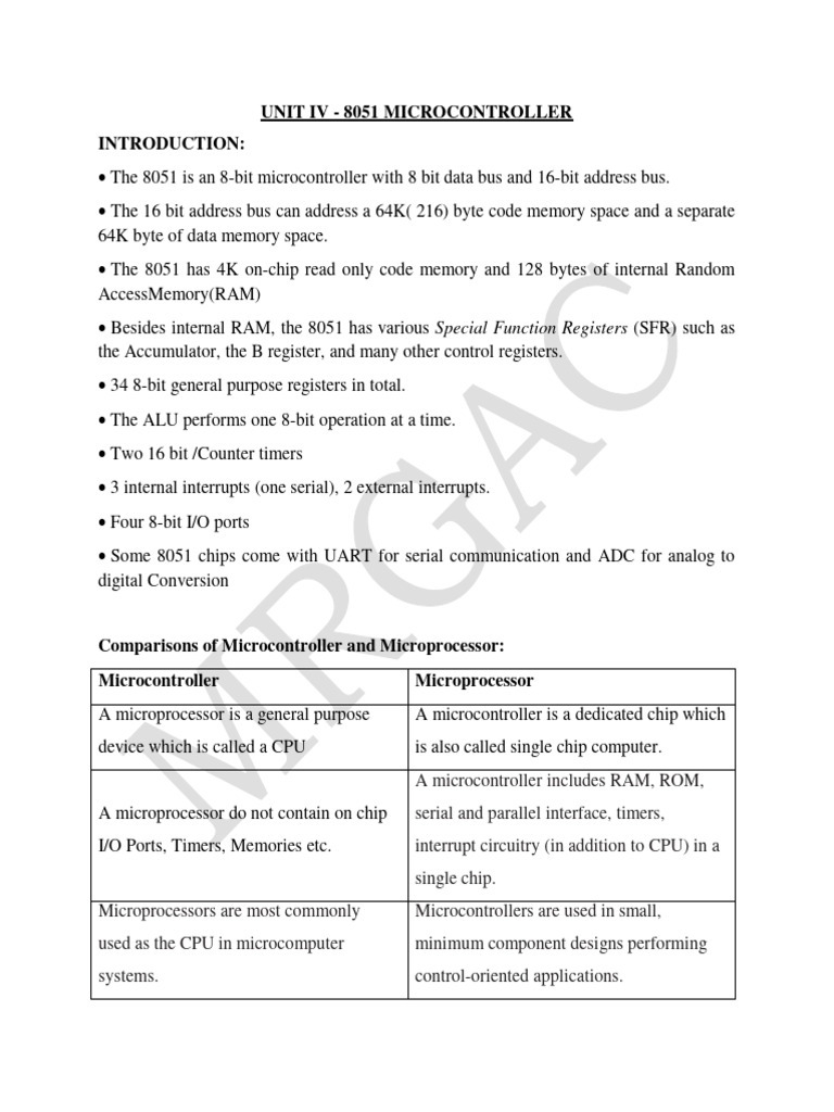 Unit 4 | PDF | Microcontroller | Error Detection And Correction