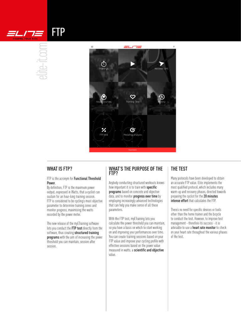 FTP TEST Elite EN | PDF | File Transfer Protocol | Heart Rate