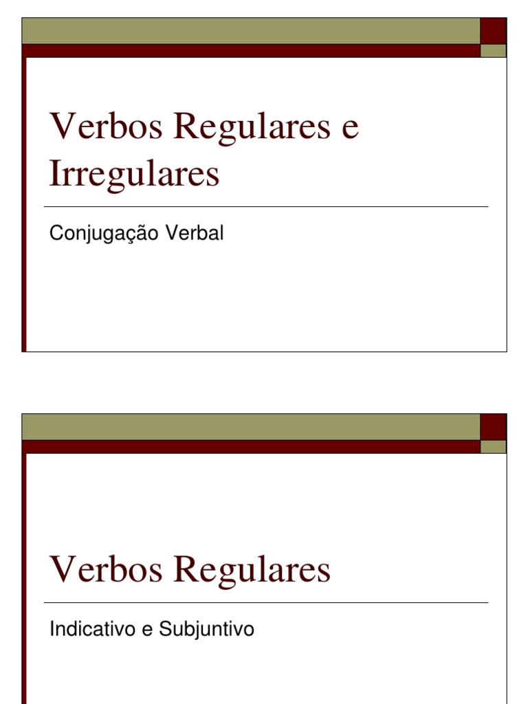 Verbos Regulares e Irregulares | PDF | Tempo gramatical | Gramática inglesa