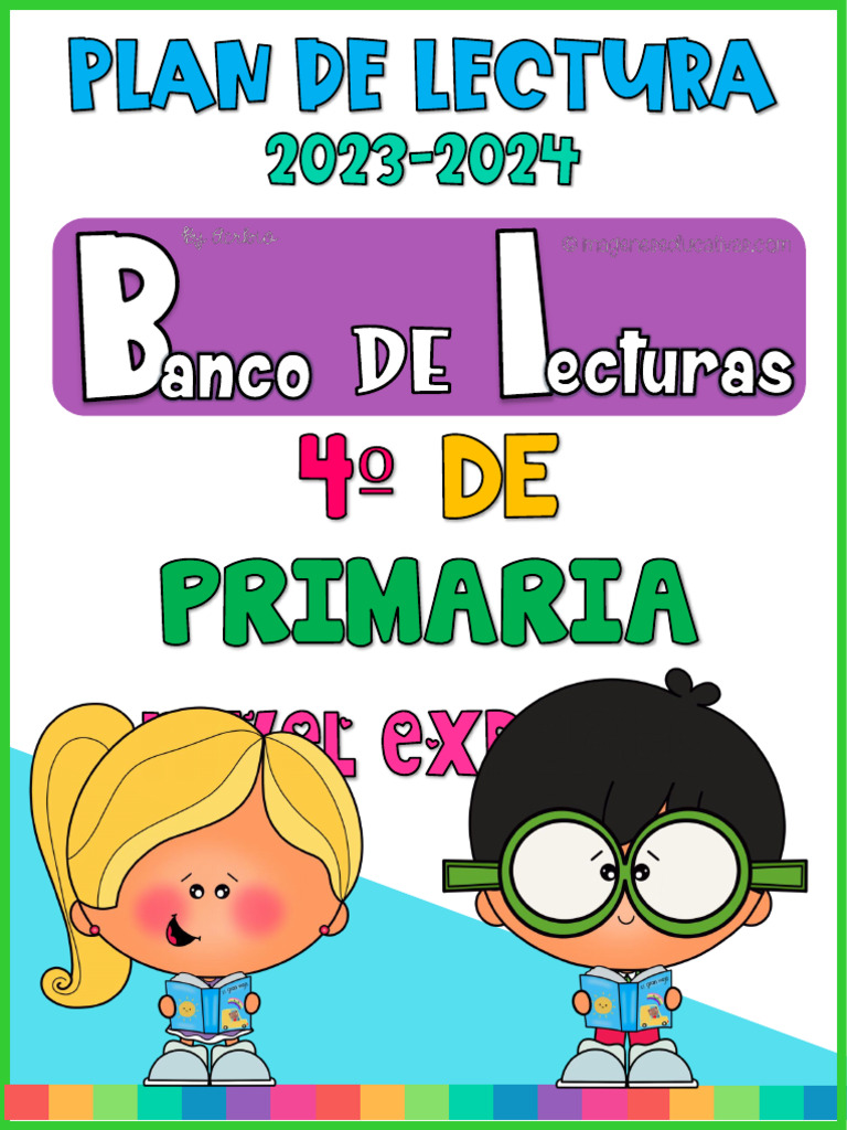 Lecturas para El Plan Lector 2023 2024 Cuarto de Primaria Nivel Expero | PDF | Derechos de autor ...