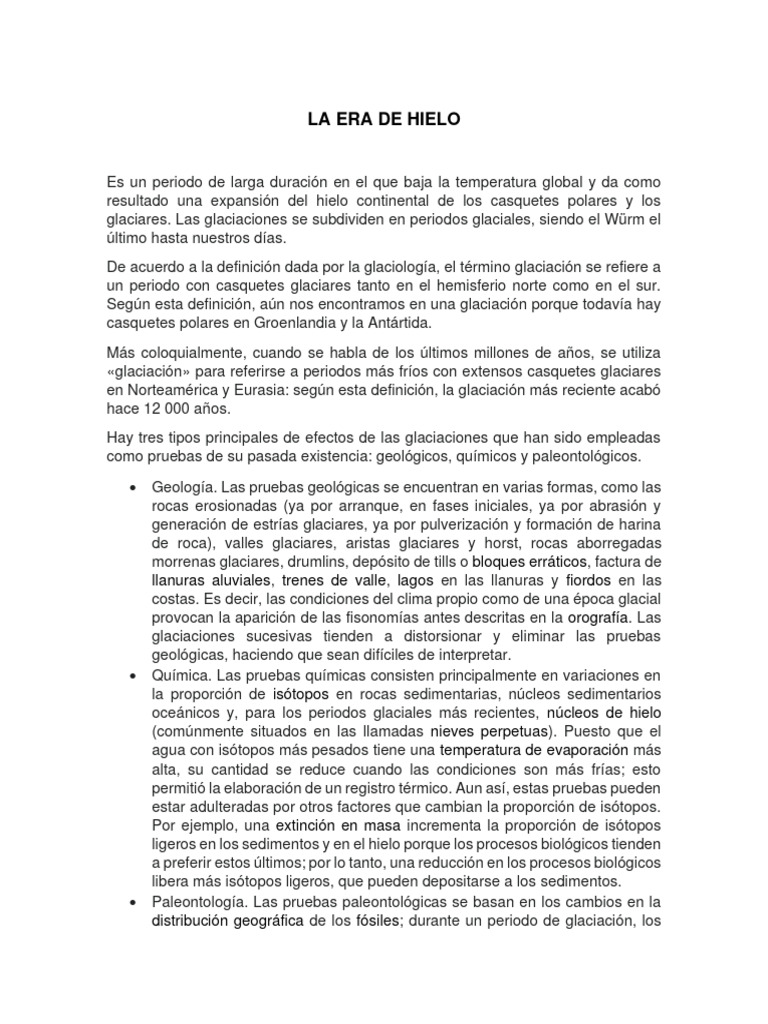 La Era De Hielo Pdf Era De Hielo Glaciar