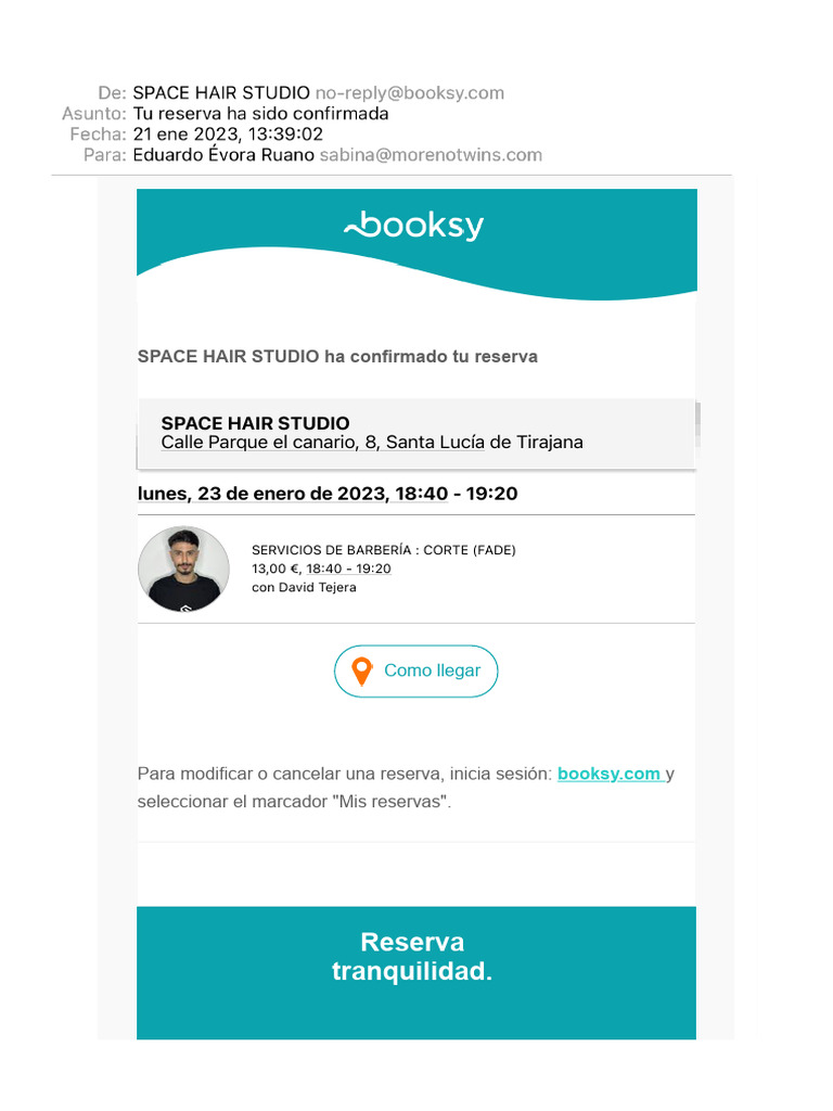 Tu Reserva Ha Sido Confirmada | PDF