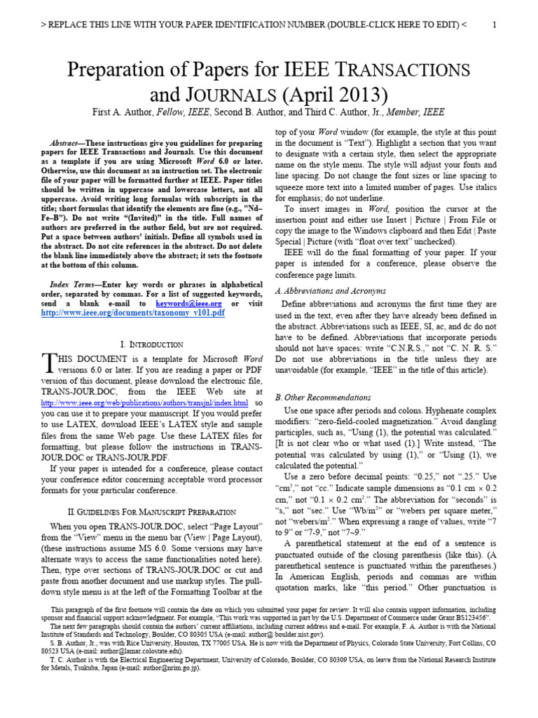 IEEE Paper Template | PDF