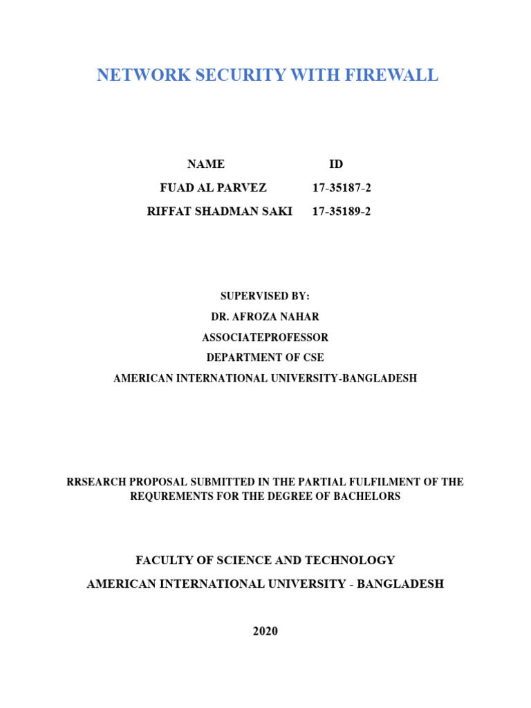 Group 10 RM Research Proposal | PDF | Firewall (Computing) | Proxy Server