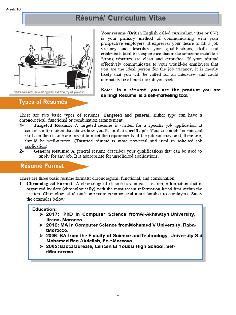Types of Resumes | PDF | Résumé | Business Documents