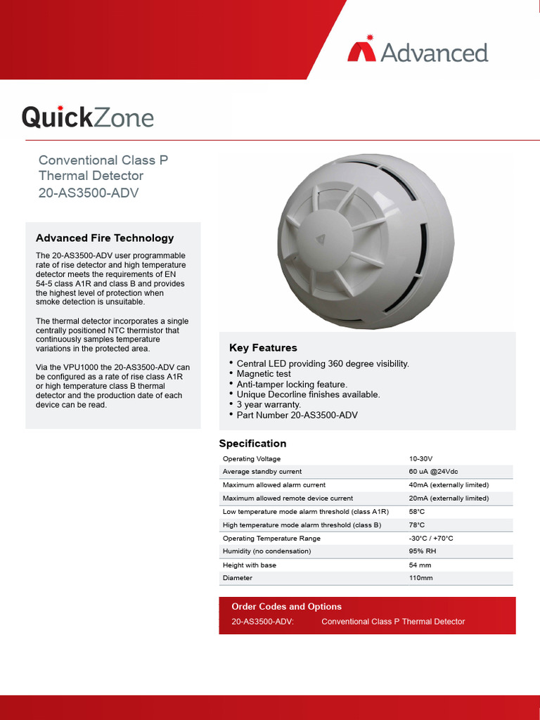 AS3500 Conventional Thermal Detector | PDF