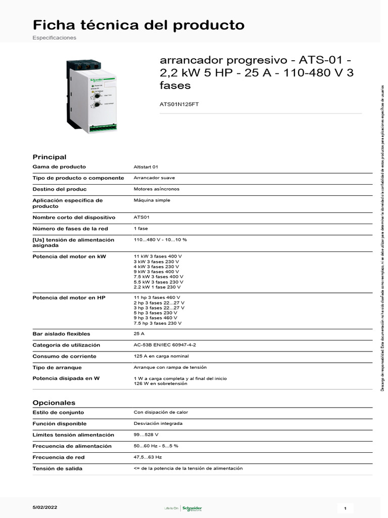 Arrancadores para Motores - ATS01N125FT | PDF