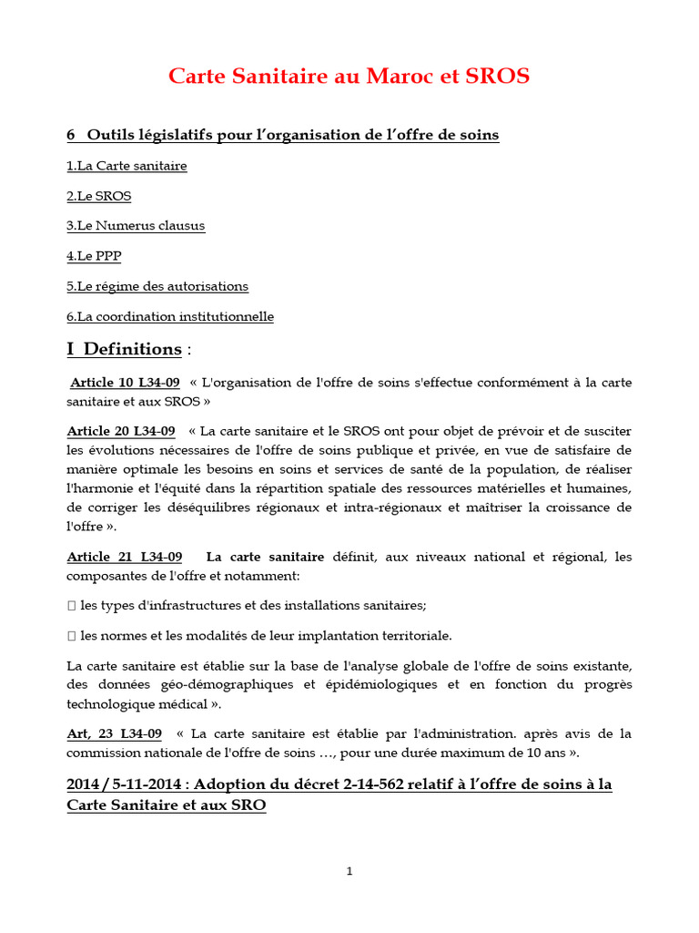 Carte Sanitaire Re - Sume | PDF | Hôpital | Santé publique
