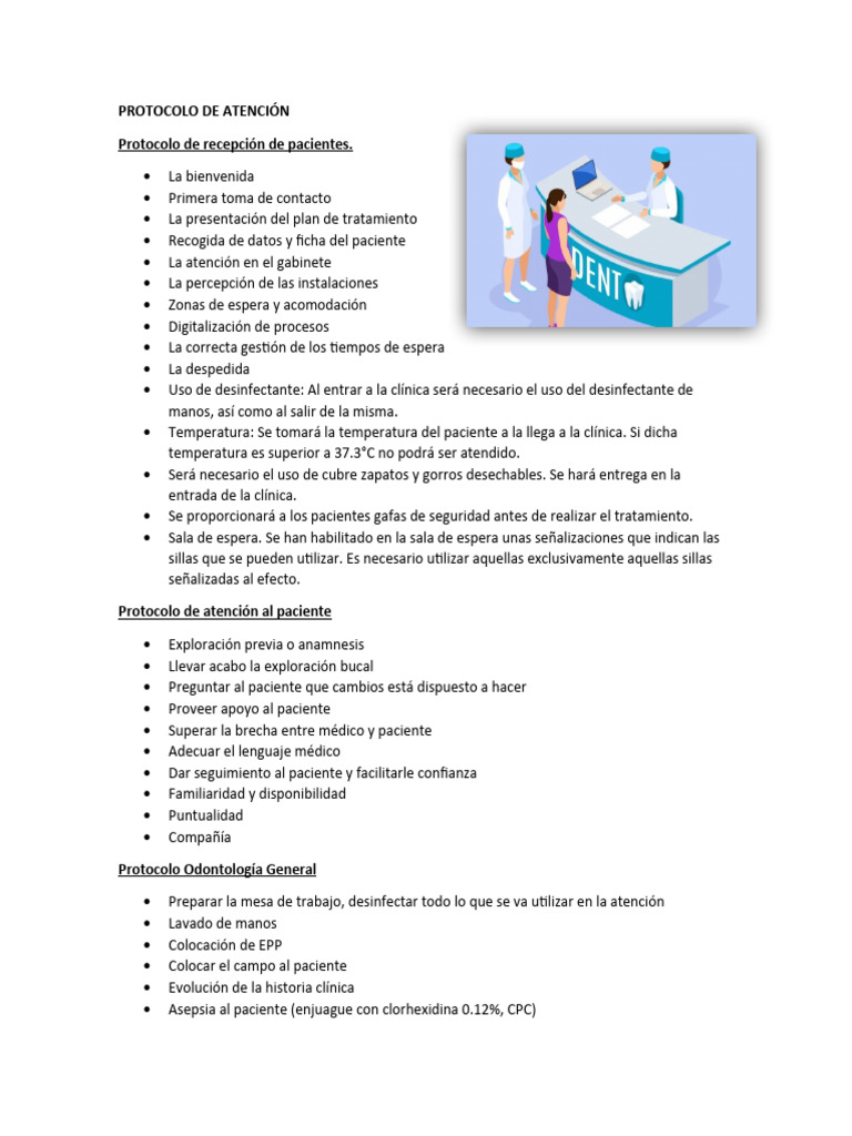 Protocolo de Atencion, Medida y Guia | PDF | Ramas de Odontología | Medicina CLINICA