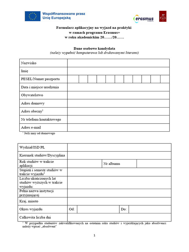 Formularz-Zgłoszeniowy 0 | PDF